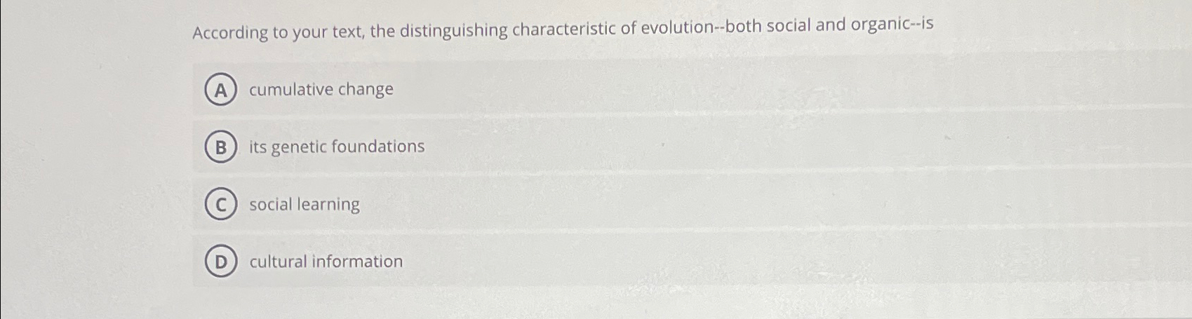 Solved According to your text, the distinguishing | Chegg.com