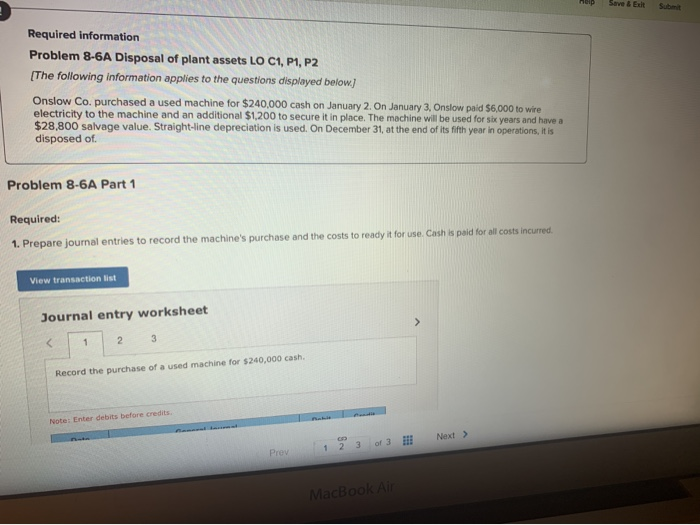 Solved Help Save Sub Required information Problem 8-6A | Chegg.com