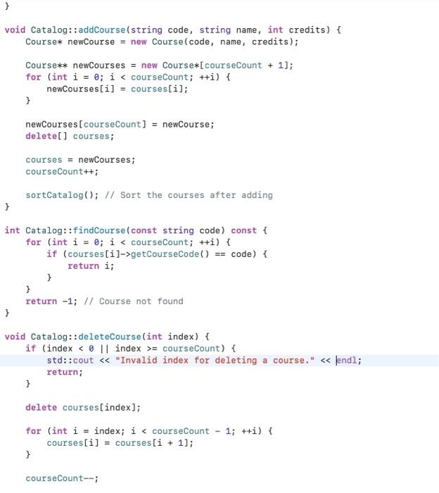 Solved | } else \{ \} void Course: :setNameSize (std: : | Chegg.com