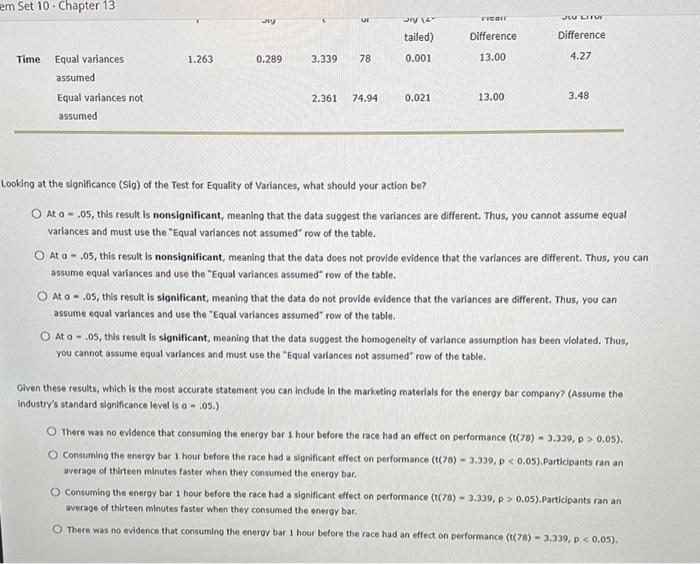 Solved 3. Interpreting statistical software output for a | Chegg.com