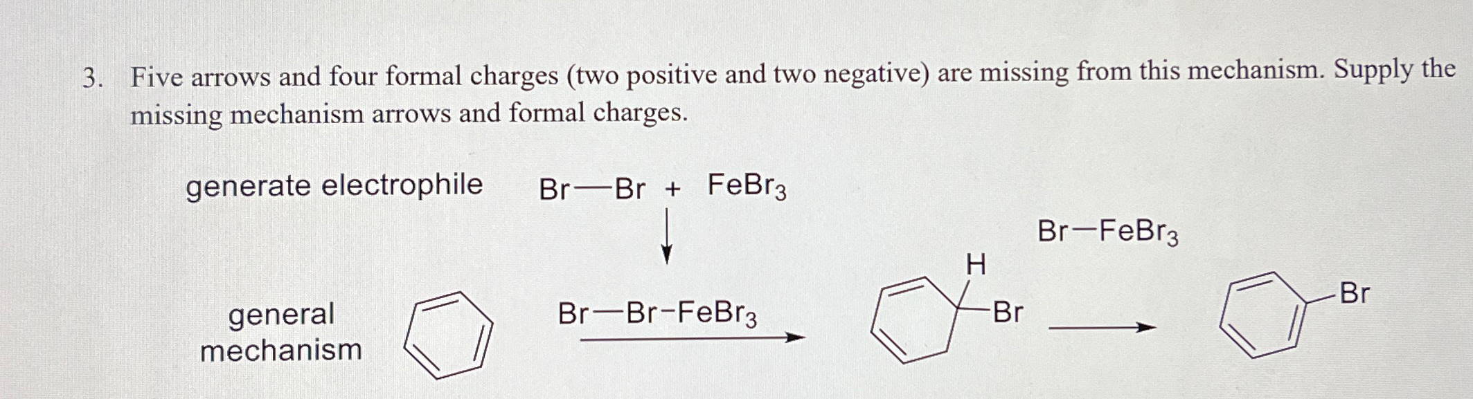 Solved Five arrows and four formal charges (two positive and | Chegg.com
