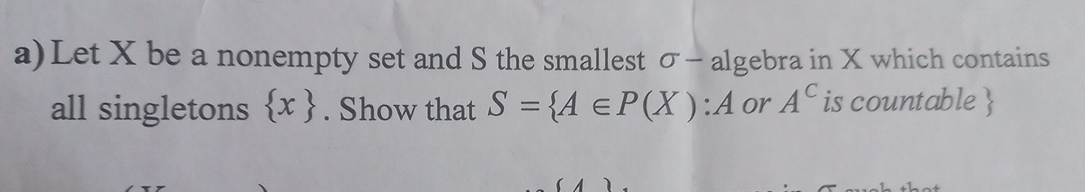 Solved a) ﻿Let x ﻿be a nonempty set and S ﻿the smallest | Chegg.com