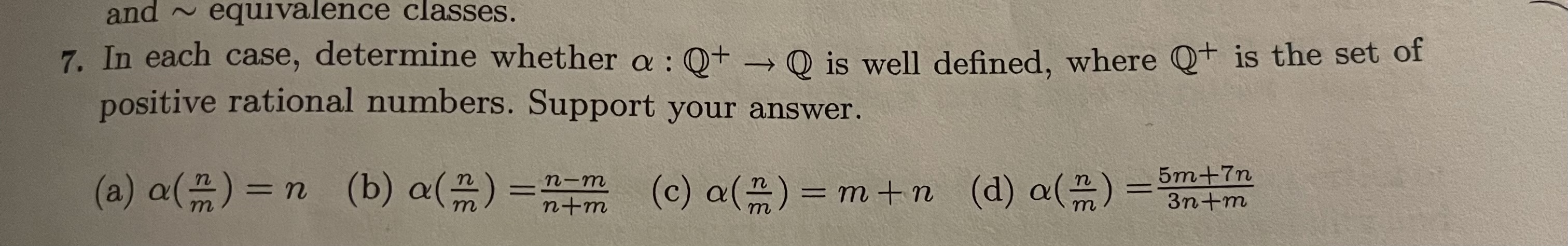 Solved In each case, determine whether α:Q+→Q ﻿is well | Chegg.com