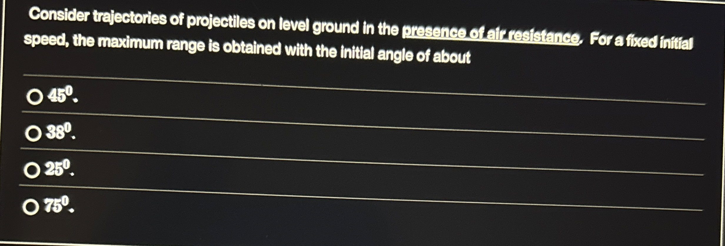 Solved Consider trajectories of projectiles on level ground | Chegg.com