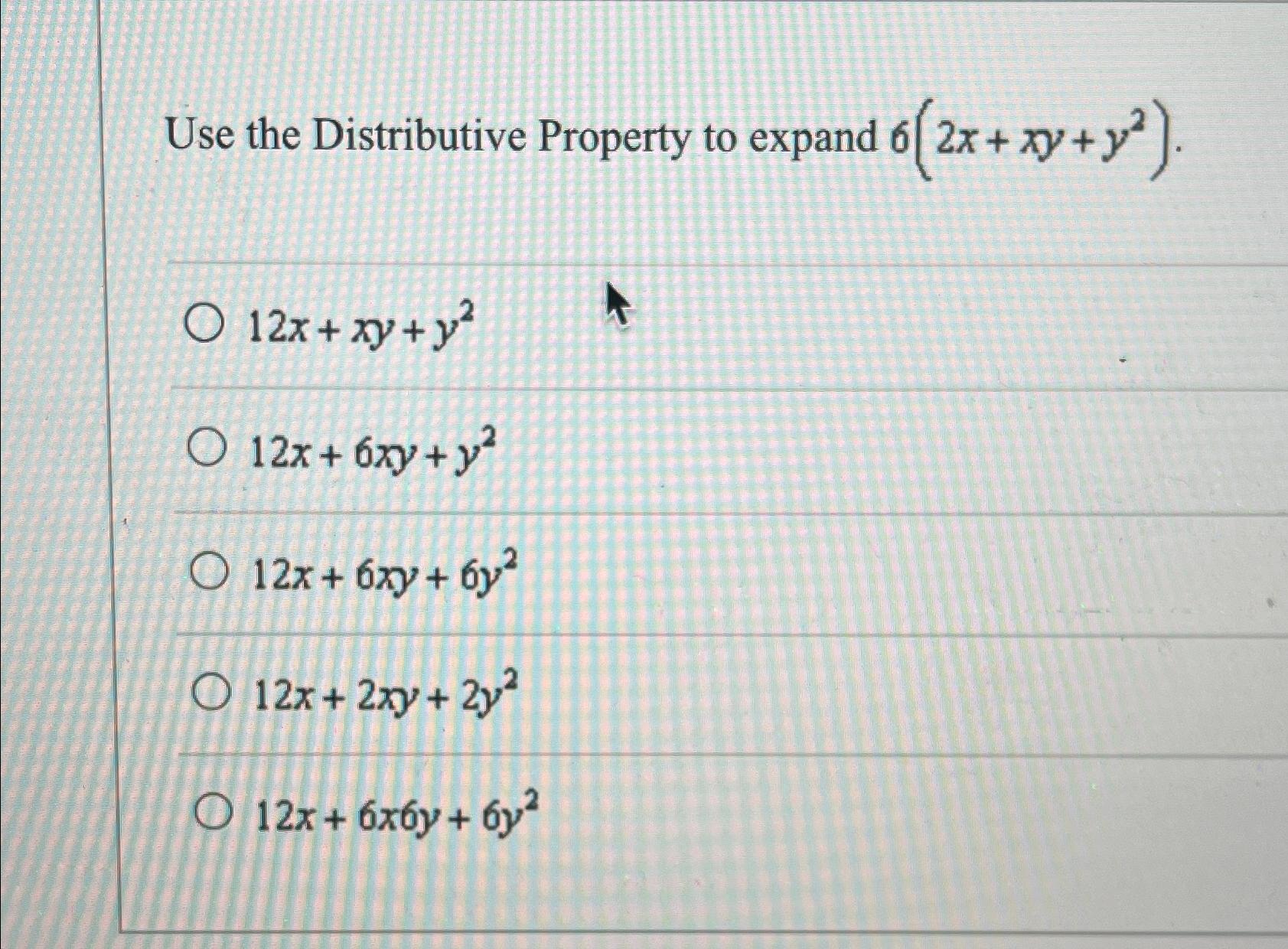 Solved Use the Distributive Property to expand | Chegg.com