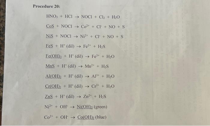 Solved Procedure 20: | Chegg.com