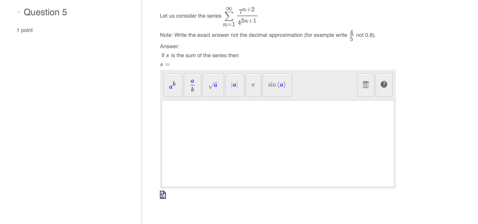 Solved Question 51 ﻿pointLet us consider the series | Chegg.com