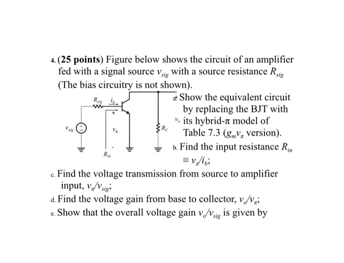 Solved 4.(25 points) Figure below shows the circuit of an | Chegg.com