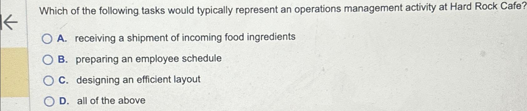 Solved Which of the following tasks would typically | Chegg.com
