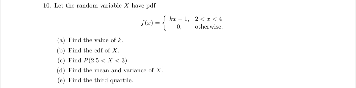 Solved Let the random variable x ﻿have pdfkxx | Chegg.com