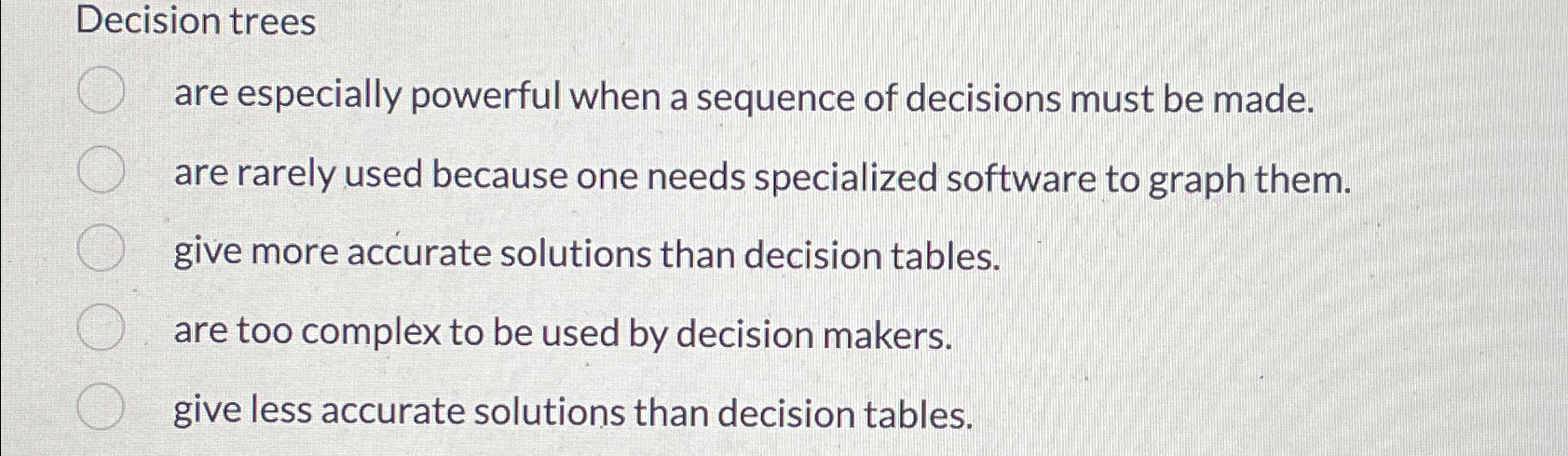 Solved Decision treesare especially powerful when a sequence | Chegg.com