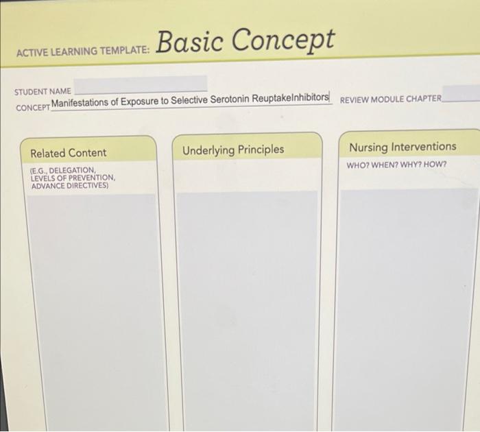 Solved Basic Concept ACTIVE LEARNING TEMPLATE: STUDENT NAME | Chegg.com