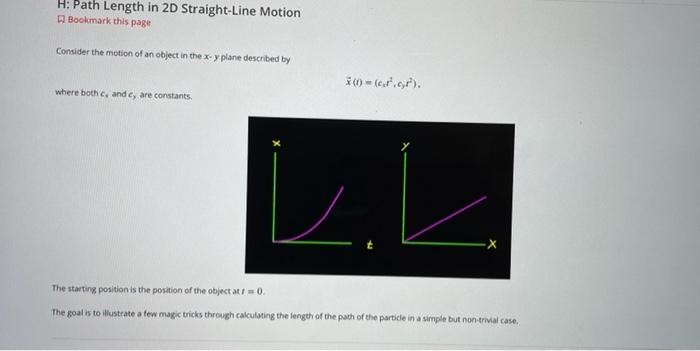 Solved H: Path Length in 2D Straight-Line Motion Bookmark | Chegg.com