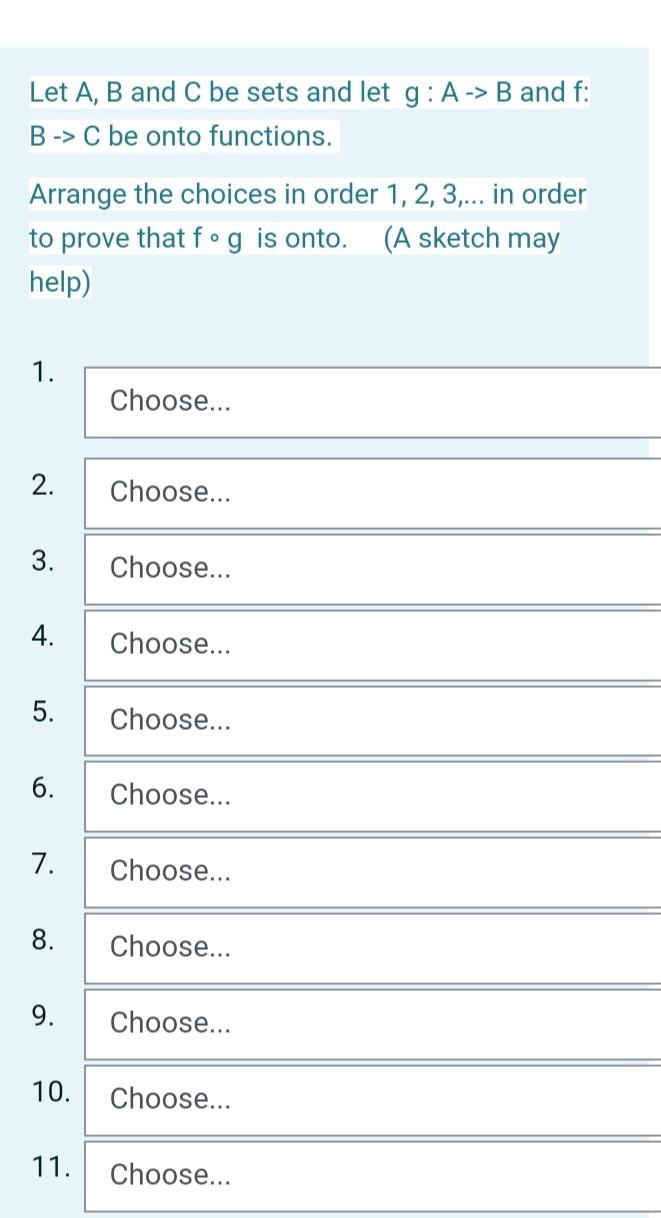 Solved Let A,B and C be sets and let g:A−B and f : B→C be | Chegg.com