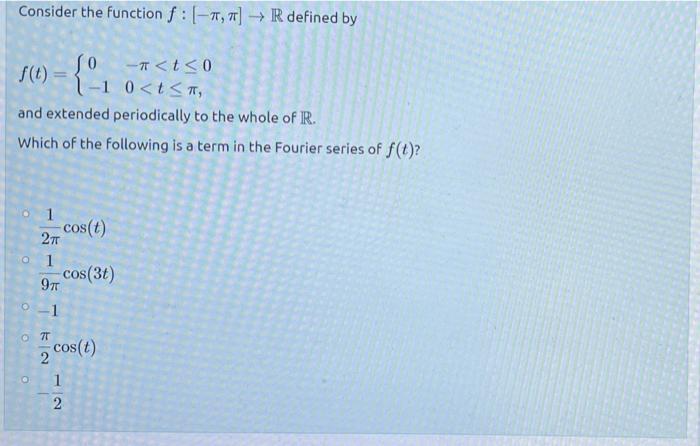 Solved Consider the function f : [-77,7] → R defined by - | Chegg.com