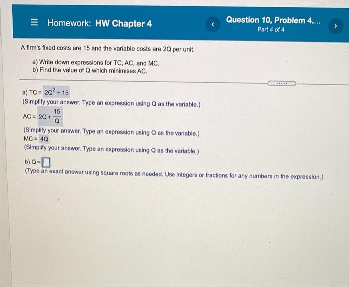 Solved Homework: HW Chapter 4 Question 10, Problem 4.... | Chegg.com