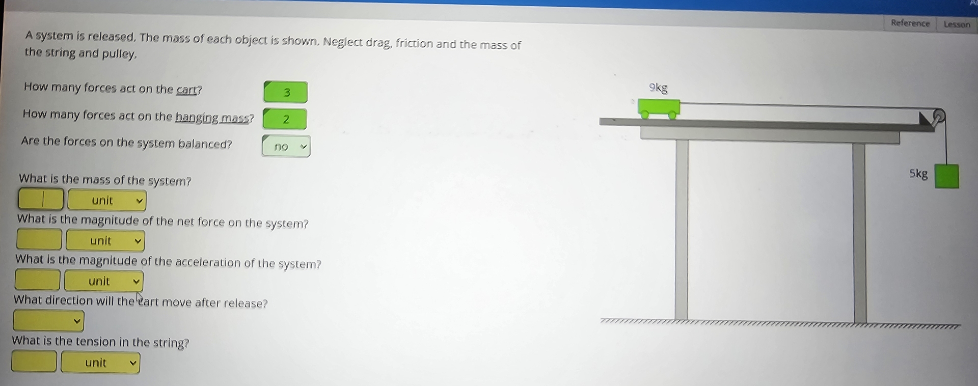 Solved A system is released. The mass of each object is | Chegg.com