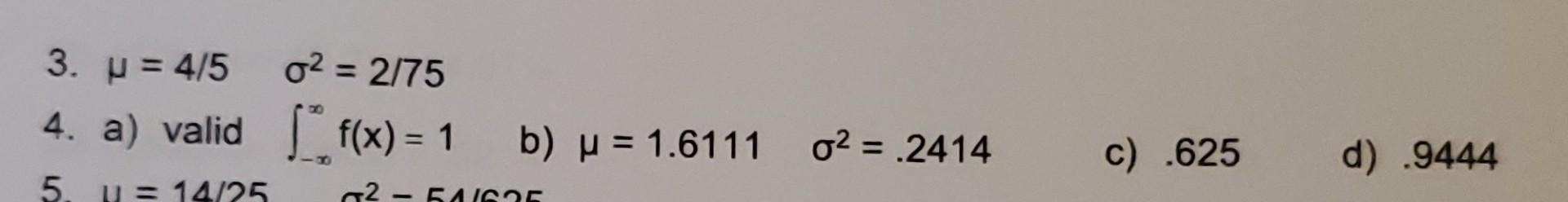 Solved 3. Determine the mean and variance for the following | Chegg.com