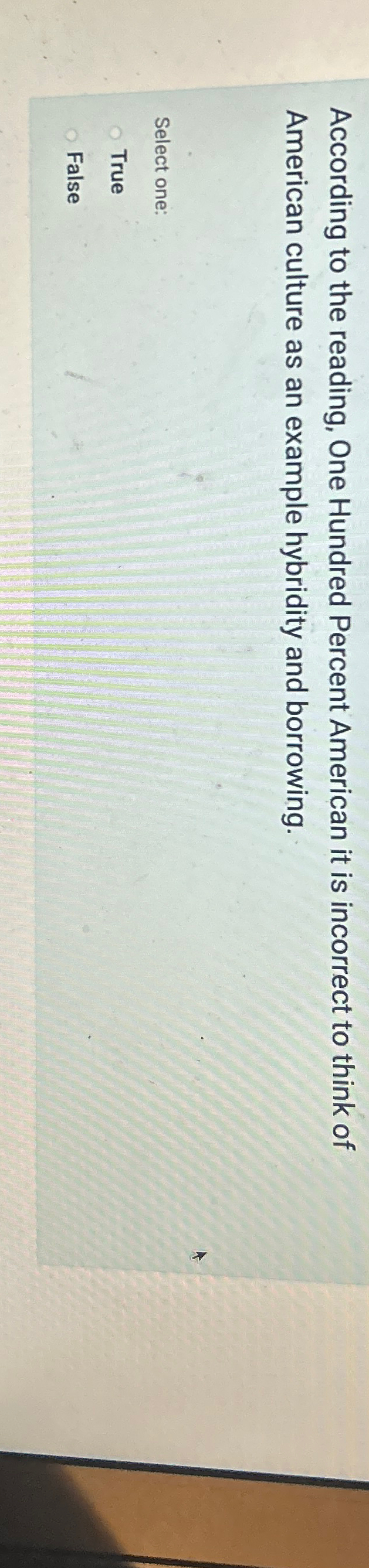 Solved According to the reading, One Hundred Percent | Chegg.com