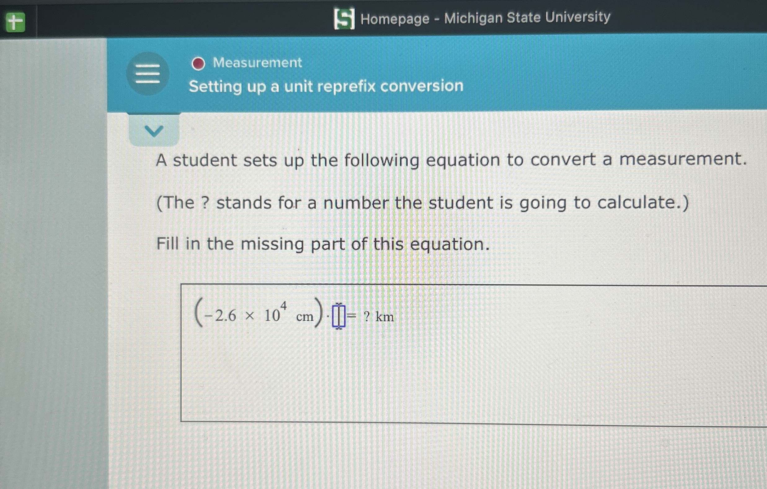 Solved A student sets up the following equation to convert a | Chegg.com