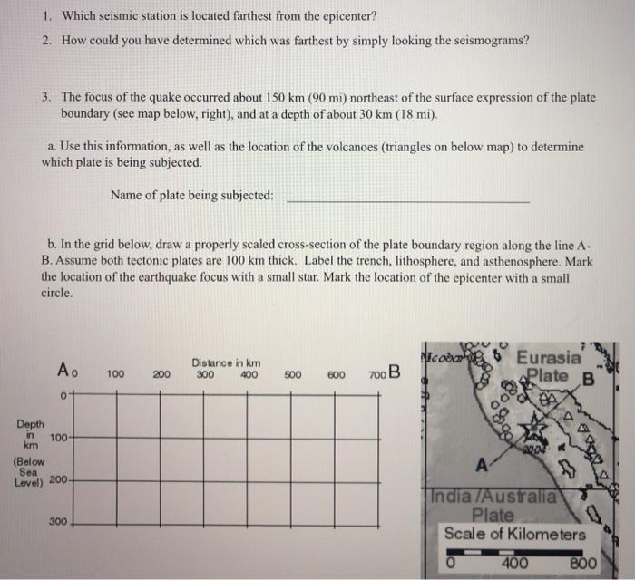 Solved 1. Read the time of the P and S waves at each station | Chegg.com