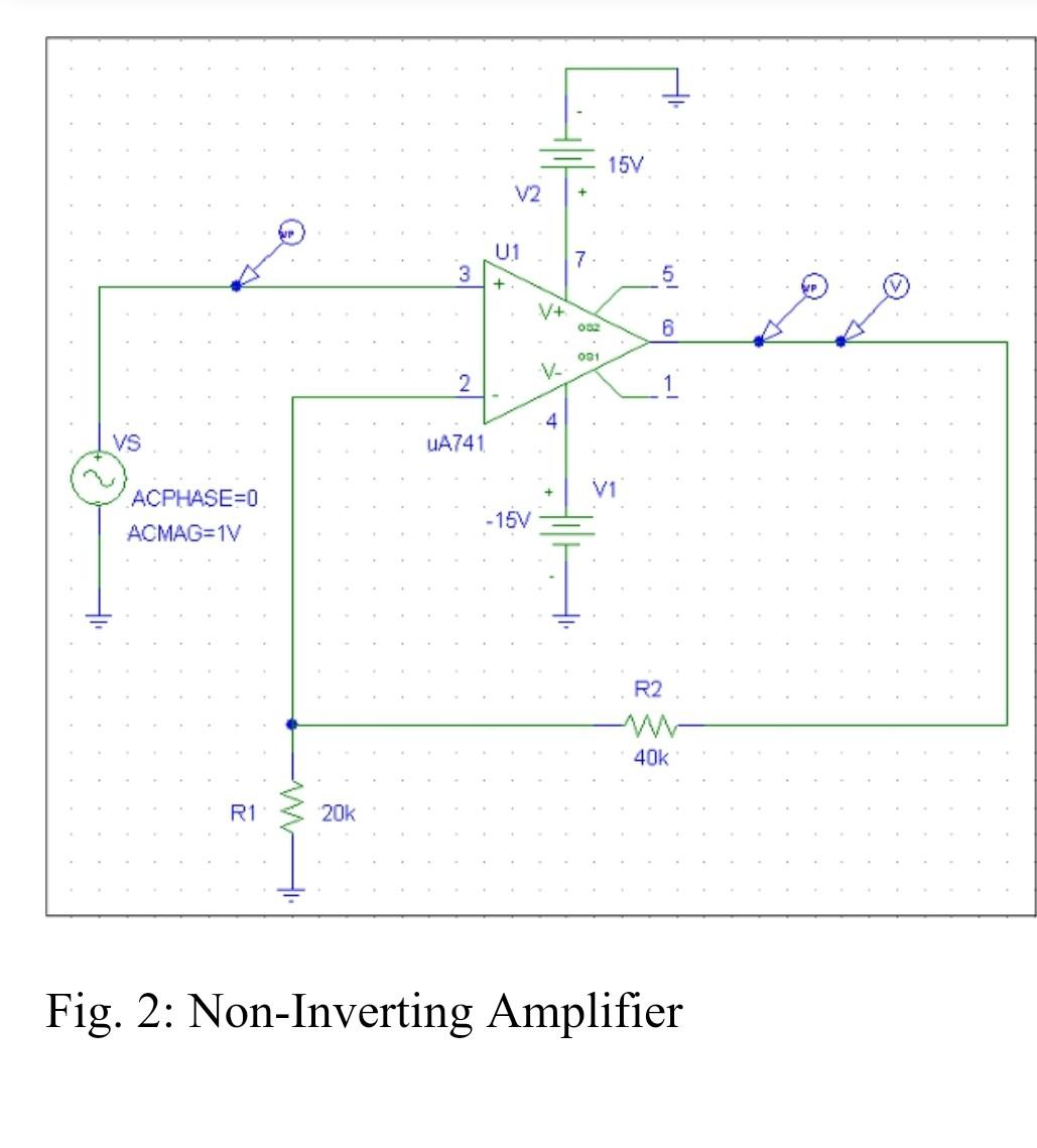 Solved Fig. 2: Non-Inverting AmplifierDescription Part I: | Chegg.com