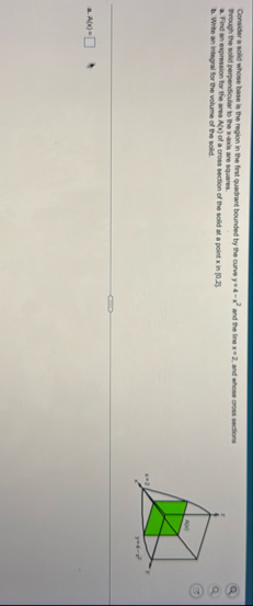 Solved Consider a solid whose base is the region in the | Chegg.com