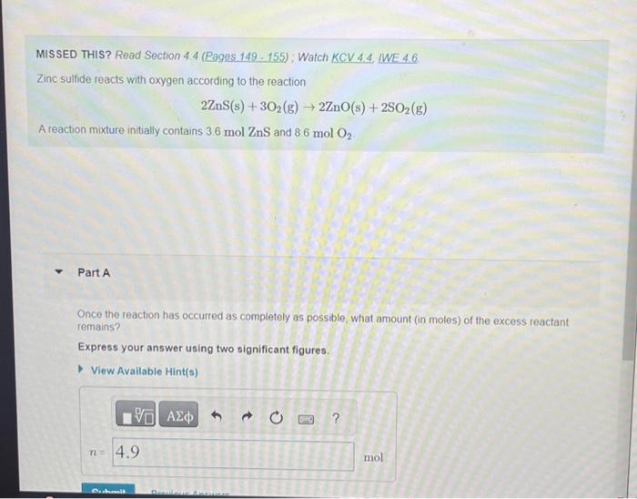 Solved MISSED THIS? Read Section 44 (Pages 149 - 155); Watch | Chegg.com