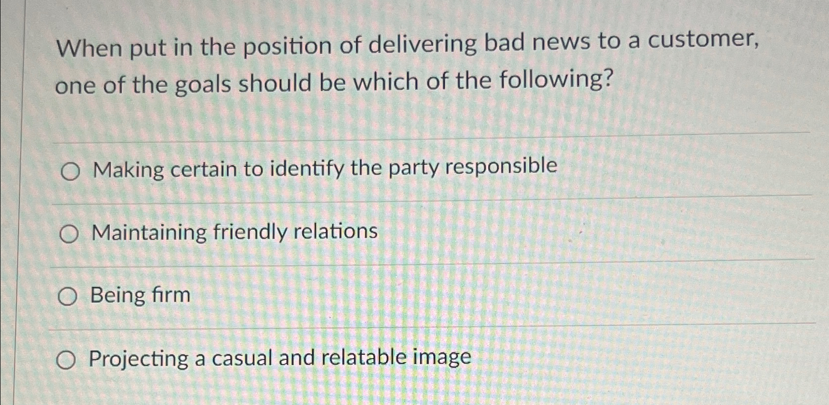 Solved When put in the position of delivering bad news to a | Chegg.com