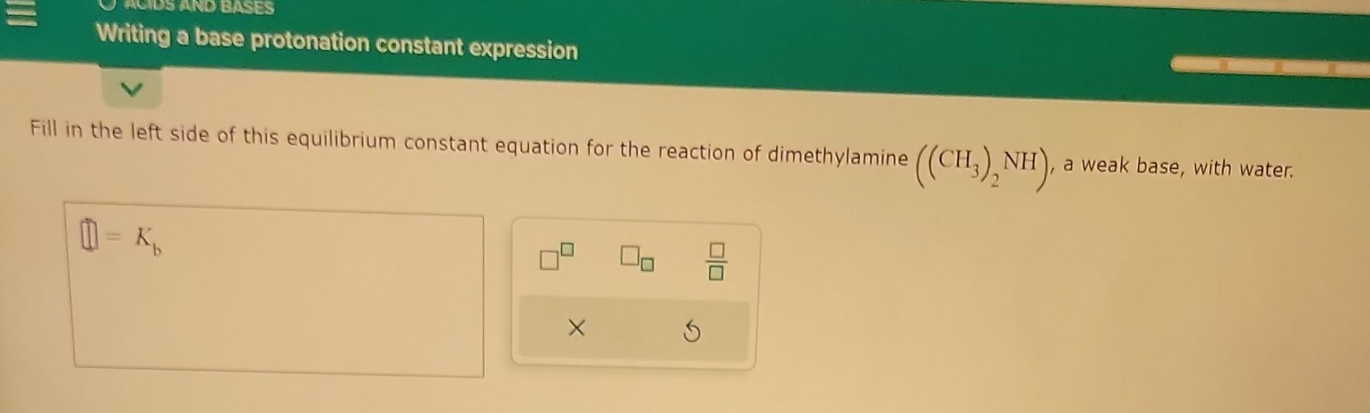 Solved Fill in the left side of this equilibrium constant | Chegg.com