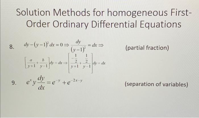 Solved solve for (y) using the first order ordinary | Chegg.com