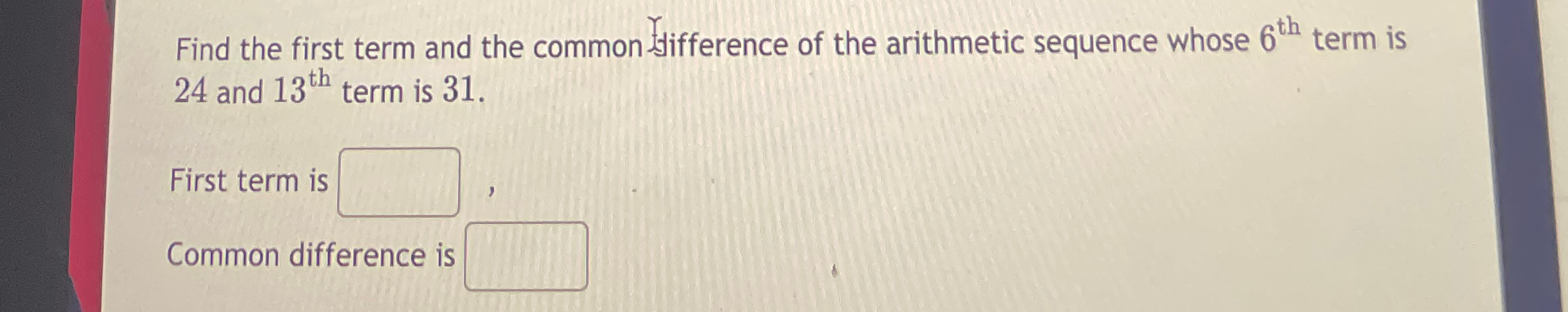 Solved Find the first term and the common difference of the | Chegg.com