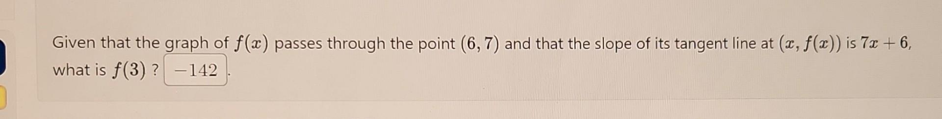Solved Given that the graph of f(x) passes through the point | Chegg.com