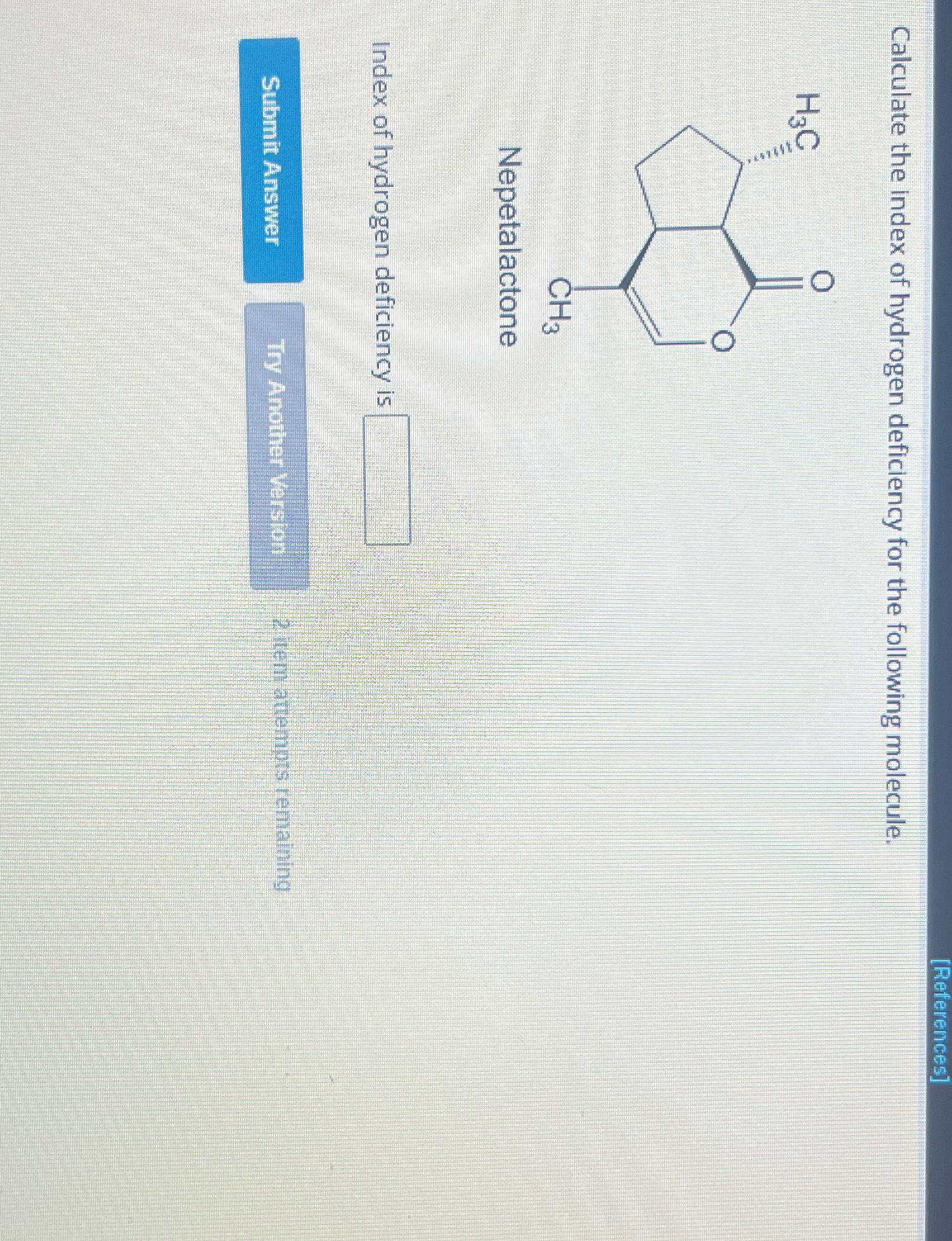 Solved [Reterences]Calculate the index of hydrogen | Chegg.com