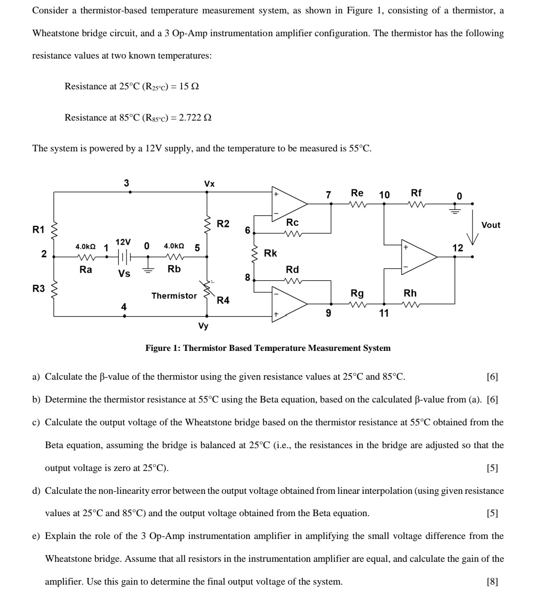 Consider a thermistor-based temperature measurement | Chegg.com