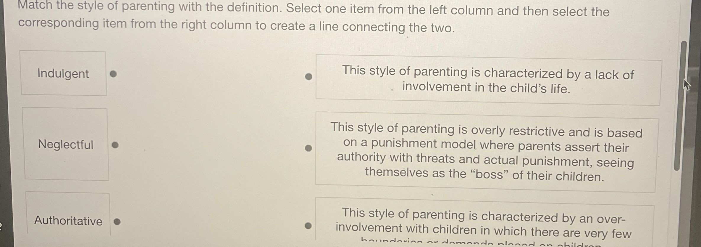 Solved Match the style of parenting with the definition. | Chegg.com