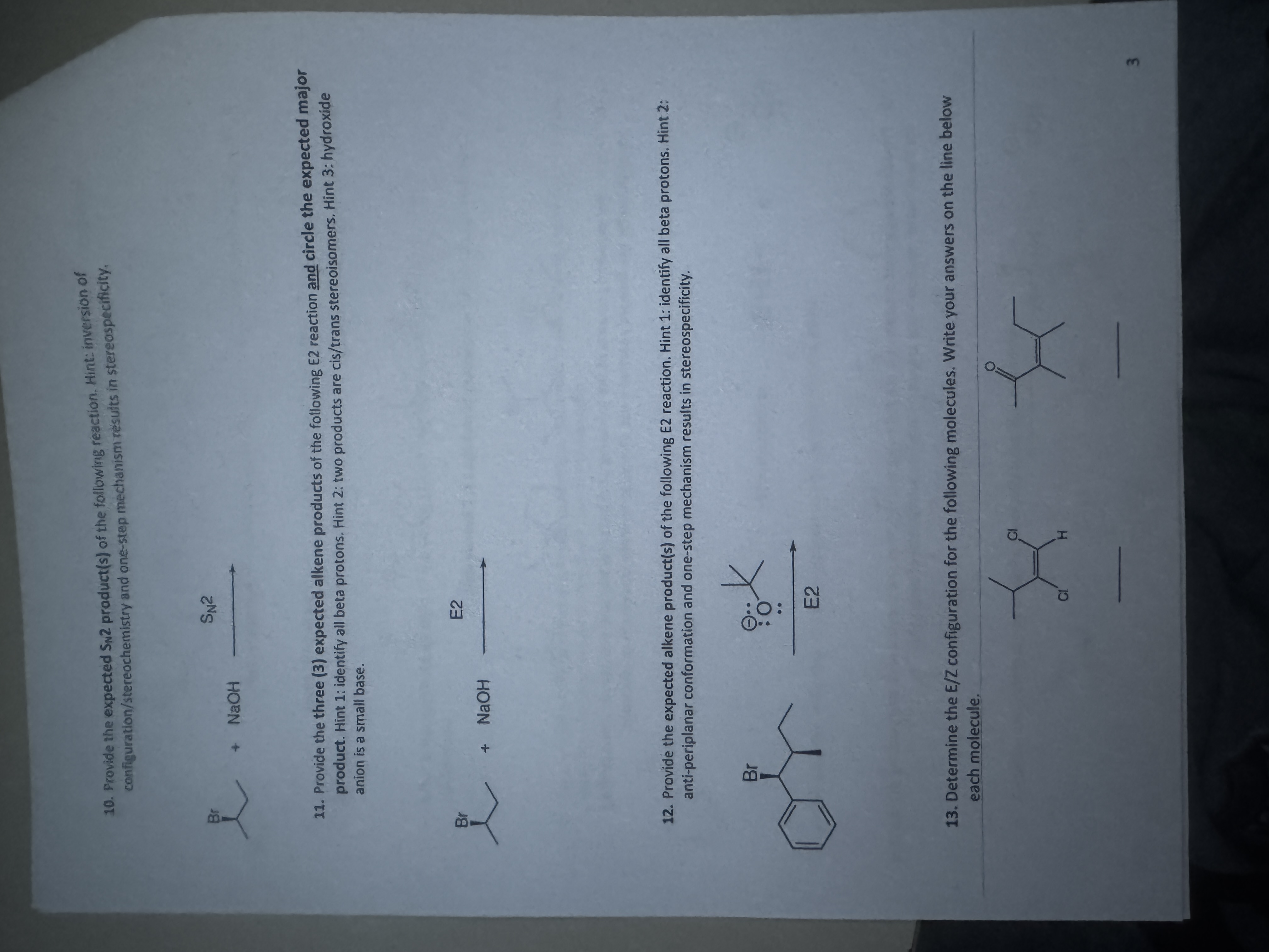 [Solved]: 10. Provide the expected ( S_{N} 2 ) praduct(s)