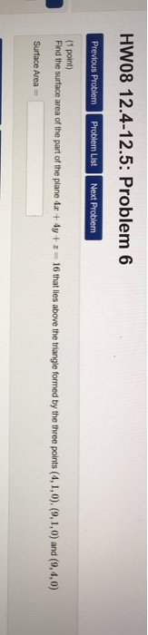 Solved HW08 12.4-12.5: Problem 6 Previous Problem Problem | Chegg.com