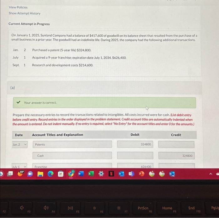 Solved F2 View Policies Show Attempt History Current Attempt | Chegg.com