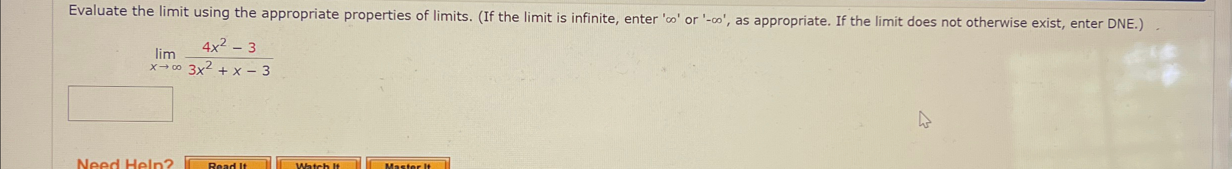 Solved Evaluate the limit using the appropriate properties | Chegg.com