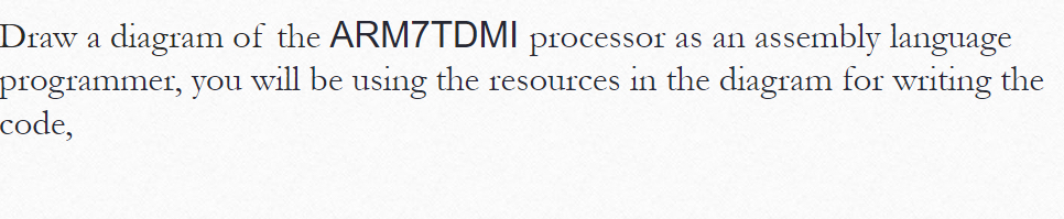 Solved Draw a diagram of the ARM7TDMI processor as an | Chegg.com