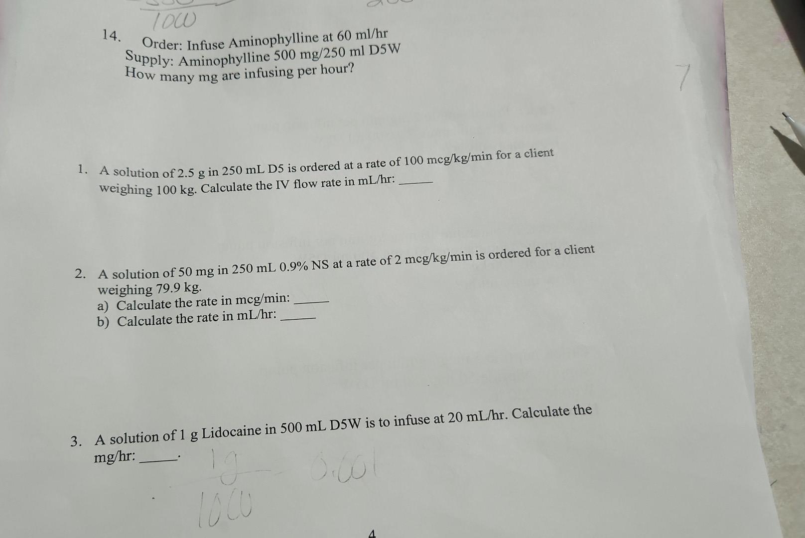 Solved a solution of 1g Lidocaine in 500ml dw5 is to infuse | Chegg.com