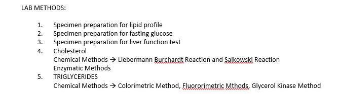 Solved LAB METHODS: 1. 2. 3. 4. Specimen preparation for | Chegg.com