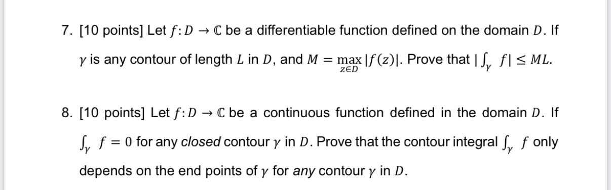 Solved [10 ﻿points] ﻿Let f:D→C ﻿be a differentiable function | Chegg.com