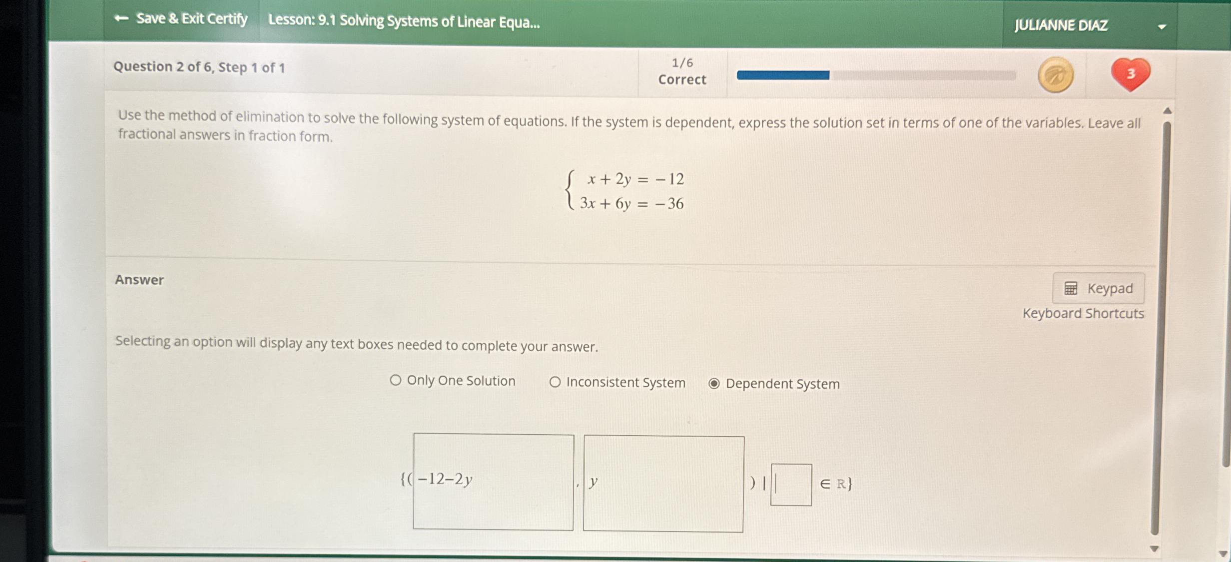 Solved Save & Exit CertifyLesson: 9.1 ﻿Solving Systems of | Chegg.com
