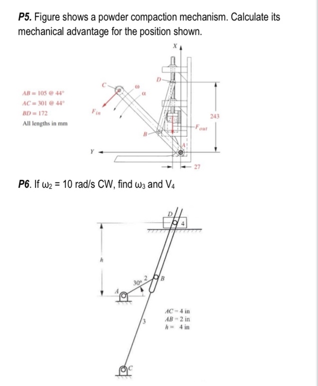 Solved P5. ﻿Figure shows a powder compaction mechanism. | Chegg.com