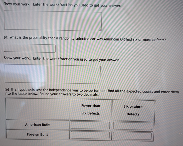 Solved A sample of 400 new cars were checked for defects. | Chegg.com