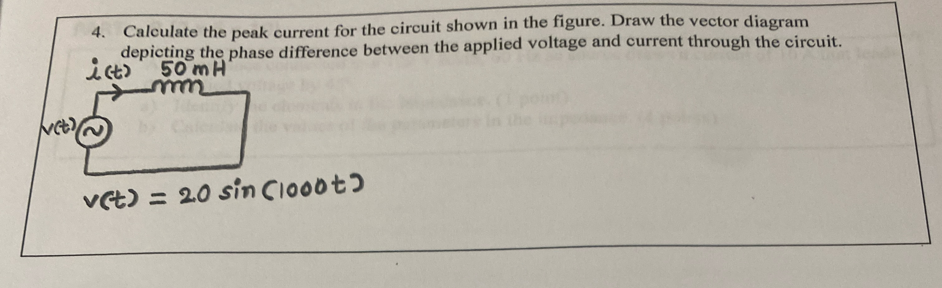 Solved Calculate the peak current for the circuit shown in | Chegg.com