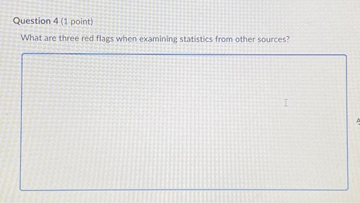 Solved Question 4 (1 point) What are three red flags when | Chegg.com