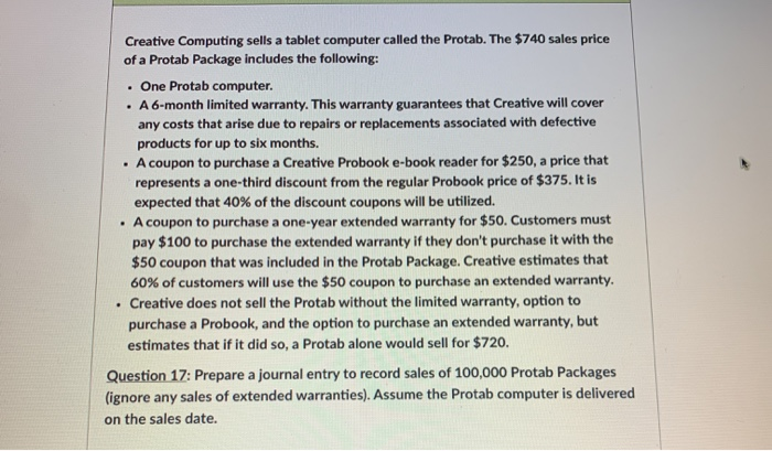 Solved Creative Computing sells a tablet computer called the | Chegg.com